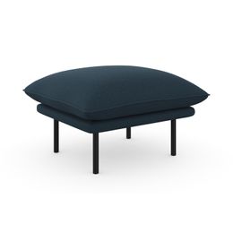 Polsterhocker OTTO HOME "Stine", blau, B:70cm H:43cm T:65cm, Struktur (100% Polyester);Struktur weich (85% Polyester/15% Nylon);Samtoptik (100% Polyester), Hocker, Polsterhocker, Besonderes Design durch Kissenoptik und Keder