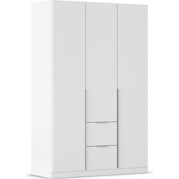 Dreht&uuml;renschrank OTTO HOME "Kleiderschrank Schrank Garderobe AGORDO mit Dekor- oder Hochglanzfront", wei&szlig; (alpinwei&szlig;), Schr&auml;nke, B/H/T: 136cm x 210cm x 54cm, Griffe Alufarben, Holzwerkstoff, Dreht&uuml;renschrank, mit Au&szlig;enschubk&auml;sten, Serie in 7 Breiten und 2 H&ouml;hen MADE IN GERMANY, B:136cm H:210cm T:54cm