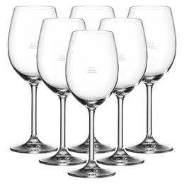 Wei&szlig;weinglas Leonardo "Wei&szlig;weingl&auml;ser geeicht Daily Gastro-Edition 0,2 l 6er Set transparent", bunt (transparent), Glas, Trinkgef&auml;&szlig;e, Wei&szlig;weinglas