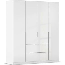 Dreht&uuml;renschrank OTTO HOME "Kleiderschrank Schrank Garderobe AGORDO mit Dekor- oder Hochglanzfront", wei&szlig; (alpinwei&szlig;, hochglanz wei&szlig;), Schr&auml;nke, B/H/T: 181cm x 210cm x 54cm, Griffe Alufarben, Holzwerkstoff, Dreht&uuml;renschrank, mit Au&szlig;enschubk&auml;sten, Serie in 7 Breiten und 2 H&ouml;hen MADE IN GERMANY, B:181cm H:210cm T:54cm