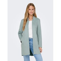 Kurzmantel Only "ONLSOHO FAUX SUEDE COATIGAN CC OTW", Damen, Gr. S, grau (gray mist), Web, Obermaterial: 92% Polyester, 8% Elasthan, unifarben, figurbetont ca. Mitte Oberschenkel, M&auml;ntel Kurzmantel