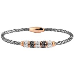 Adelia&acute;s Armband ADELIA&acute;S "Armband &ndash; Lederarmband aus Leder mit Strass Steinchen 17 cm", grau, Armb&auml;nder, Damen, 17cm, Leder, Armband, Ideal als Geschenk zum einen besonderen Tag