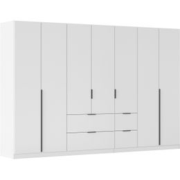 Dreht&uuml;renschrank OTTO HOME "Kleiderschrank Schrank Garderobe AGORDO mit Dekor- oder Hochglanzfront", wei&szlig; (alpinwei&szlig;), Schr&auml;nke, B/H/T: 315cm x 229cm x 54cm, Griffe Graumetallic, Holzwerkstoff, Dreht&uuml;renschrank, mit Au&szlig;enschubk&auml;sten, Serie in 7 Breiten und 2 H&ouml;hen MADE IN GERMANY, B:315cm H:229cm T:54cm