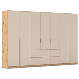 Dreht&uuml;renschrank OTTO HOME "Kleiderschrank Schrank Garderobe AGORDO mit Dekor- oder Hochglanzfront", braun (eiche artisan, champagner), Schr&auml;nke, B/H/T: 315cm x 210cm x 54cm, Griffe Alufarben, Holzwerkstoff, Dreht&uuml;renschrank, mit Au&szlig;enschubk&auml;sten, Serie in 7 Breiten und 2 H&ouml;hen MADE IN GERMANY, B:315cm H:210cm T:54cm