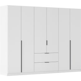 Dreht&uuml;renschrank OTTO HOME "Kleiderschrank Schrank Garderobe AGORDO mit Dekor- oder Hochglanzfront", wei&szlig; (alpinwei&szlig;), Schr&auml;nke, B/H/T: 271cm x 229cm x 54cm, Griffe Graumetallic, Holzwerkstoff, Dreht&uuml;renschrank, mit Au&szlig;enschubk&auml;sten, Serie in 7 Breiten und 2 H&ouml;hen MADE IN GERMANY, B:271cm H:229cm T:54cm