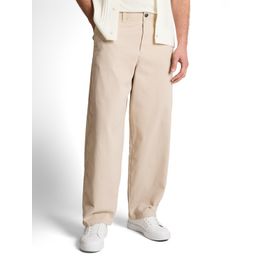 Chinohose Tom Tailor Denim, Herren, Gr. L, N-Gr, beige (muted grau), Web, Obermaterial: 100% Baumwolle. Futter: 65% Polyester, 35% Baumwolle, unifarben, loose fit lang, Hosen Chinohose, aus Baumwolle und im Loose Fit