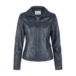 Bikerjacke 7eleven "SEGUNEA", Damen, Gr. 34, dunkelblau, Obermaterial: 100% Lammleder LEL. Futter: 100% Polyester PES., slim fit, ohne Ausschnitt, Jacken, mit Paspeln
