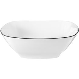 Dessertschale Seltmann Weiden "Lido Black Line", schwarz-wei&szlig; (wei&szlig;, schwarz), B:15cm H:5cm L:15cm T:15cm &Oslash;:15cm, Porzellan, Sch&uuml;sseln, Dessertschale, Schale eckig 15 cm