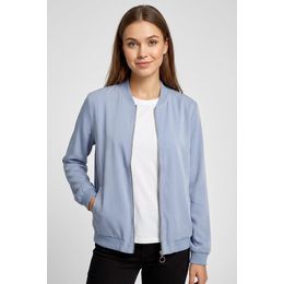 V&eacute;ro Moda Bomberjacke VERO MODA "VMCOCO L/S BOMBER NOOS", Damen, Gr. M, brunnera blau, Web, Obermaterial: 96% Polyester, 4% Elasthan, unifarben, regular fit normal, Rundhals, Rippb&uuml;ndchen, Jacken Bomberjacke, Materialmix
