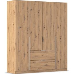Dreht&uuml;renschrank OTTO HOME "Kleiderschrank Schrank Garderobe AGORDO mit Dekor- oder Hochglanzfront", braun (eiche artisan), Schr&auml;nke, B/H/T: 181cm x 210cm x 54cm, Griffe Alufarben, Holzwerkstoff, Dreht&uuml;renschrank, mit Au&szlig;enschubk&auml;sten, Serie in 7 Breiten und 2 H&ouml;hen MADE IN GERMANY, B:181cm H:210cm T:54cm