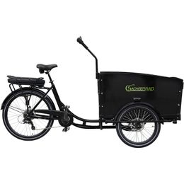 E-Bike SACHSENRAD "T1 Grand Trunk mit Regenabdeckung und Alarmanlage" Gr. 51, schwarz, Elektrofahrr&auml;der, 51cm, 20 Zoll (50,80cm), Alarmanlage, Holz-Transportbox, Mitgelieferte Regenabdeckung