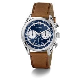 Multifunktionsuhr Guess "DAWSON", braun (cognacfarben), Armbanduhren, Herren, Quarzuhr, Armbanduhr, Herrenuhr, Lederarmband