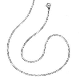 Collierkettchen ZEEme "Edelstahl Panzerkette 2mm breit", wei&szlig;, Halsketten, Damen, 55cm, Edelstahl, L: 55 B: 2mm, gl&auml;nzend, B:2mm