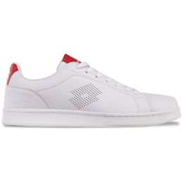 Sneaker Lotto, Damen, Gr. 40, rot (wei&szlig;, rot), Synthetik, clean, Schuhe Sneaker, - in sportivem Retro Tennis Design