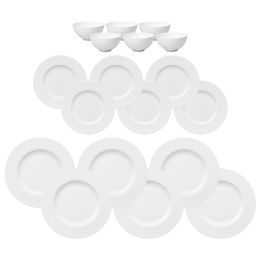 Villeroy & Boch Geschirr-Set VILLEROY & BOCH "Tafelservice Royal wei&szlig;", wei&szlig;, 18, Porzellan, Geschirr-Sets, Geschirr-Set, Sp&uuml;lmaschinengeeignet, Mikrowellenfest