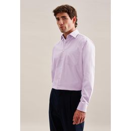Businesshemd Seidensticker "Schwarze Rose", Herren, Gr. 3XL (48), normale &Auml;rmell&auml;ngen, rosa (violett), 100% Baumwolle, unifarben, regular fit, 2-Knopf-Manschette, Hemden, Regular 1/1 Kentkragen Uni
