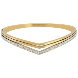 Adelia&acute;s Armreif ADELIA&acute;S "Armband &ndash; Armreif aus Edelstahl mit Strass Steinchen &Oslash; 6,0 cm cm", gold, Armb&auml;nder, Damen, 6cm, Edelstahl, Armreif, Ein Geschenk, das Freude macht