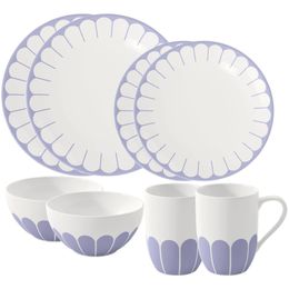 Villeroy & Boch Geschirr-Set VILLEROY & BOCH "Starter-Set Fleur Couleur 8er Set", blau (bleu), 8, Porzellan, Geschirr-Sets, Geschirr-Set, Sp&uuml;lmaschinenfest, Mikrowellensicher