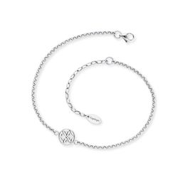 Fu&szlig;kette Engelsrufer "Lebensblume", silber (edelstahlfarben), Fu&szlig;ketten, Damen, Edelstahl