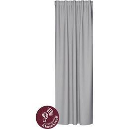 Vorhang HOMING "Allen" Gr. 1, grau (kieselgrau), B:140cm H:245cm, Polyester, Gardinen, blickdicht, Akustik, L&auml;rmschutz, Wohn-, Schlaf-, Kinderzimmer, Thermo