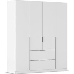 Dreht&uuml;renschrank OTTO HOME "Kleiderschrank Schrank Garderobe AGORDO mit Dekor- oder Hochglanzfront", wei&szlig; (alpinwei&szlig;), Schr&auml;nke, B/H/T: 181cm x 210cm x 54cm, Griffe Alufarben, Holzwerkstoff, Dreht&uuml;renschrank, mit Au&szlig;enschubk&auml;sten, Serie in 7 Breiten und 2 H&ouml;hen MADE IN GERMANY, B:181cm H:210cm T:54cm