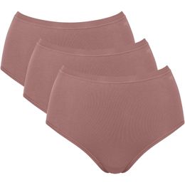 High-Waist-Slip Sloggi "GO Daily Cotton", Damen, Gr. L, braun (cacao), Single Jersey, Obermaterial: 95% Baumwolle, 5% Elasthan, unifarben, k&ouml;rpernah, Unterhosen, Glanz-Effekt Details, hochgeschnittene Taille