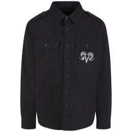 Langarmhemd MisterTee "MisterTee Capricorn Skull Shirt Longsleeve", Herren, Gr. XL, US-Gr&ouml;&szlig;en, schwarz, 100% Baumwolle, normal, Hemden