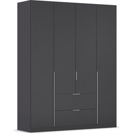 Dreht&uuml;renschrank OTTO HOME "Kleiderschrank Schrank Garderobe AGORDO mit Dekor- oder Hochglanzfront", grau (graumetallic), Schr&auml;nke, B/H/T: 181cm x 229cm x 54cm, Griffe Alufarben, Holzwerkstoff, Dreht&uuml;renschrank, mit Au&szlig;enschubk&auml;sten, Serie in 7 Breiten und 2 H&ouml;hen MADE IN GERMANY, B:181cm H:229cm T:54cm