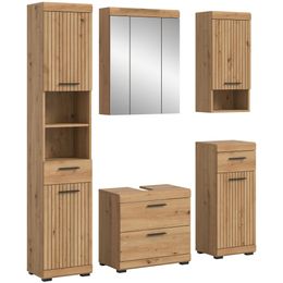 Badm&ouml;bel-Set Welltime "SIENA, 5 teilig, bestehend aus:", artisan eiche nachbildung, B:164cm H:191cm T:34cm, Holzwerkstoff, Kastenm&ouml;bel-Sets, Badm&ouml;bel-Set, Hochschrank, WBU, Spiegelschrank, Unterschrank, H&auml;ngeschrank