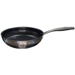 Feinkost K&auml;fer Bratpfanne K&Auml;FER "K&auml;fer Edelstahlpfanne", silber (silberfarben), &Oslash;:24cm, Pfannen, Bratpfanne, Edelstahl, Teflon Select, ergonomisch, induktionsgeeignet