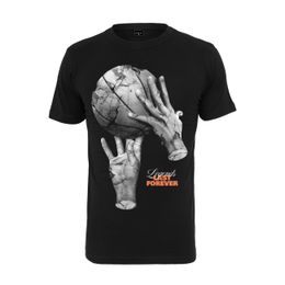T-Shirt MisterTee "MisterTee Herren Ballin Hands Tee", Jungen, Gr. XS, schwarz, 100% Baumwolle, unifarben, normal, Rundhals, Shirts T-Shirt