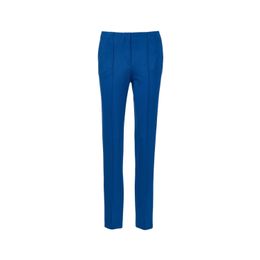 Schlupfhose GOLDNER "Kurzgr&ouml;&szlig;e Moderne Hose LOUISA mit streckenden Biesen", Damen, Gr. 20, K-Gr, blau (k&ouml;nigsblau), Obermaterial: 67% Viskose CV. 27% Polyamid PA. 6% Elasthan EL., normal, Hosen Schlupfhose, Ohne