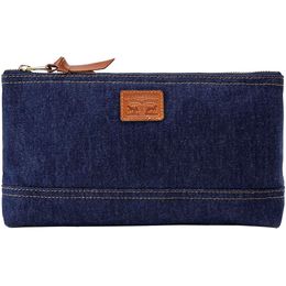 Levi's Handtasche LEVI'S "DENIM POUCH", Damen, Gr. B/H/T: 20cm x 15cm x 7cm, blau (denim), Baumwolle, unifarben, Taschen Handtasche, aus Baumwolle, mit Rei&szlig;verschluss, unifarben