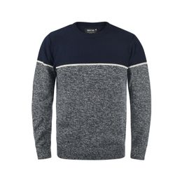 Strickfleece-Pullover INDICODE "Strickpullover IDLynn", Herren, Gr. L, blau (navy), Obermaterial: 100% Baumwolle CO., Pullover