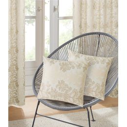 Kissenbezug OTTO HOME "Mannfred", beige (creme), B:50cm L:50cm, Polyester, Polyester, Kissenbez&uuml;ge, Kissenbezug, Jacquard-Look, 50 &times; 50 cm, Blickdicht & formstabil, Pflegeleicht