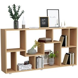 Standregal Vcm "Holz Stand Regal Raumteiler B&uuml;cherregal Lanisa L", braun (buche), B:116cm T:20cm, Regale, Standregal