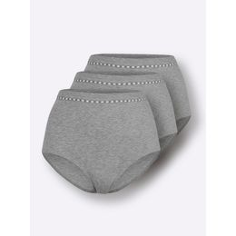 w&auml;schepur Taillenslip W&Auml;SCHEPUR, Damen, Gr. 44, 3 Stk., grau, meliert, 84% Baumwolle, 11% Polyester, 5% Elasthan, Unterhosen Taillenslip