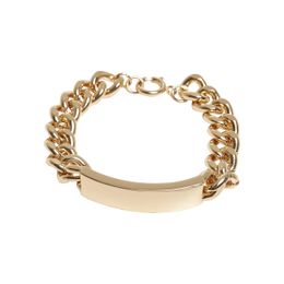Bettelarmband Urban Classics "Urban Classics Unisex Plate Bracelet" Gr. S, gold, Armb&auml;nder, Damen, S/M, Eisen, Bettelarmband
