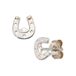 Paar Ohrstecker Jobo "Hufeisen", silber (silber 925), Ohrringe, Damen, Silber 925 (Sterlingsilber), 925 Silber
