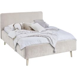 Meise M&ouml;bel Polsterbett MEISE.M&Ouml;BEL, beige (beige, beige, beige), B:141cm H:105cm L:218cm, Betten, Polsterbett