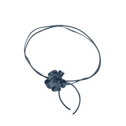 Tailleng&uuml;rtel "Bl&uuml;te", Damen, Gr. onesize, blau (jeans), Leder, Collezione Alessandro, unifarben, Basic, G&uuml;rtel, Lederband mit echt Leder Bl&uuml;te