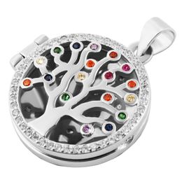 Adelia&acute;s Medallionanh&auml;nger ADELIA&acute;S "Anh&auml;nger &ndash; Lebensbaum Medaillon aus 925 Silber mit Zirkonia", silber, Schmuckanh&auml;nger, Damen, Silber 925 (Sterlingsilber), Perfekt als Geschenk zum einfach so