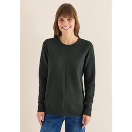 Strickpullover Cecil, Damen, Gr. M (40), active khaki melange, Web, 37% Baumwolle, 34% Polyacryl, 26% Polyester, 3% Elasthan, unifarben, normal normal, Rundhals, Strickb&uuml;ndchen, Pullover Strickpullover, aus Feinstrick