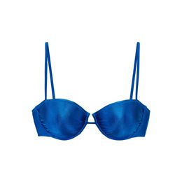 B&uuml;gel-Bikini-Top Copenhagen Studios "Manon", Damen, Gr. 36, Cup B, royalblau, Recycling-Polyamid, gl&auml;nzend, Bikini-Oberteile, aus gl&auml;nzendem Material