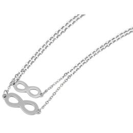 Adelia&acute;s Kette ohne Anh&auml;nger ADELIA&acute;S "Halskette mit Anh&auml;nger &ndash; Unendlichkeitszeichen aus Edelstahl", silber, Halsketten, Damen, 48cm, Edelstahl, Zum Verschenken &ndash; ideal zum Jubil&auml;um