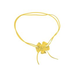 Tailleng&uuml;rtel "Bl&uuml;te", Damen, Gr. onesize, gelb, Leder, Collezione Alessandro, unifarben, Basic, G&uuml;rtel, Lederband mit echt Leder Bl&uuml;te