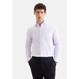 Businesshemd Seidensticker "Schwarze Rose", Herren, Gr. S (38), normale &Auml;rmell&auml;ngen, blau, 100% Baumwolle, bedruckt, regular fit, 2-Knopf-Manschette, Hemden, Regular 1/1 Kentkragen Druck