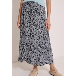 Maxirock Cecil, Damen, Gr. 3XL (48), universal blau, Stoff, 100% Viskose, Paisley, normal wadenlang, R&ouml;cke Maxirock, Elastikbund mit Tunnelzug