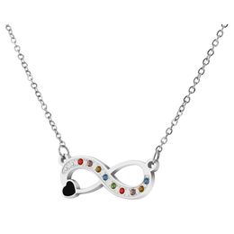 Adelia&acute;s Kette ohne Anh&auml;nger ADELIA&acute;S "Halskette mit Anh&auml;nger &ndash; Unendlichkeitszeichen aus Edelstahl", bunt (silber), Halsketten, Damen, 43cm, Edelstahl, Ideal zum Verschenken &ndash; schlicht und stilvoll