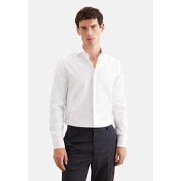 Businesshemd Seidensticker "Schwarze Rose", Herren, Gr. L (41), normale &Auml;rmell&auml;ngen, wei&szlig;, 100% Baumwolle, Fischgratmuster, regular fit, 2-Knopf-Manschette, Hemden, Regular 1/1 Haifischkragen Fischgrat